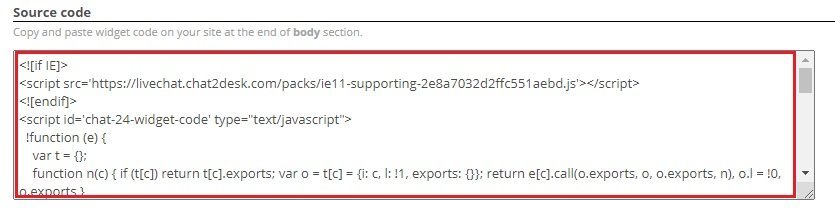 Widget installation | Chat2Desk.com Knowledge base
